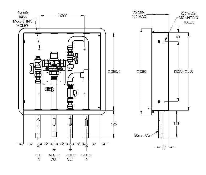 CliniMix® Lead Safe™ TMV SS Cabinet Assembly with Universal Door 20 Co