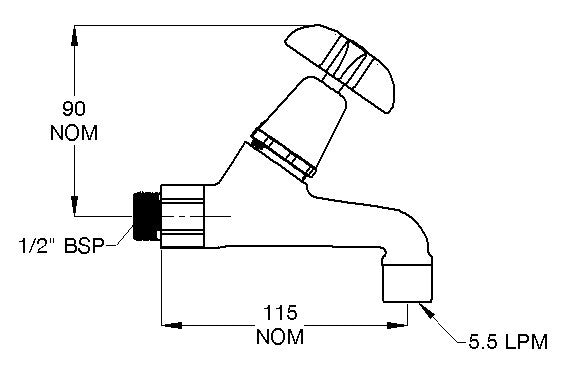 Ezy-Twist® CP-BS Cam Action Deluxe Bib Tap - Cold