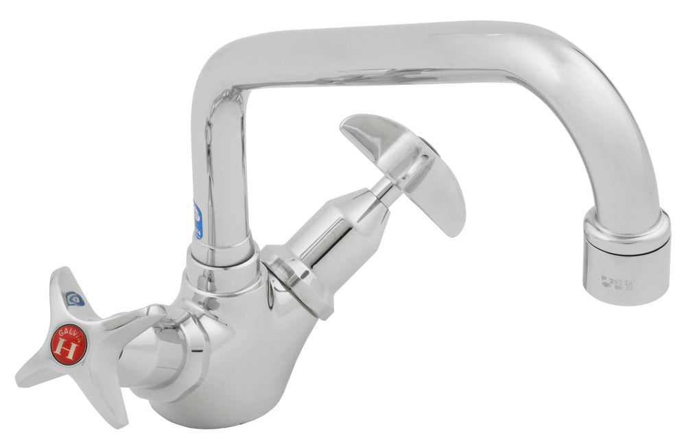 Vandal Resistant Chrome Plated Brass 1/4 Turn Hob Twin Mixer with 200