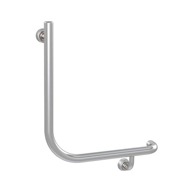 Linear 90° Ambulant & Accessible Grab Rail 450mm x 450mm Brushed Stain