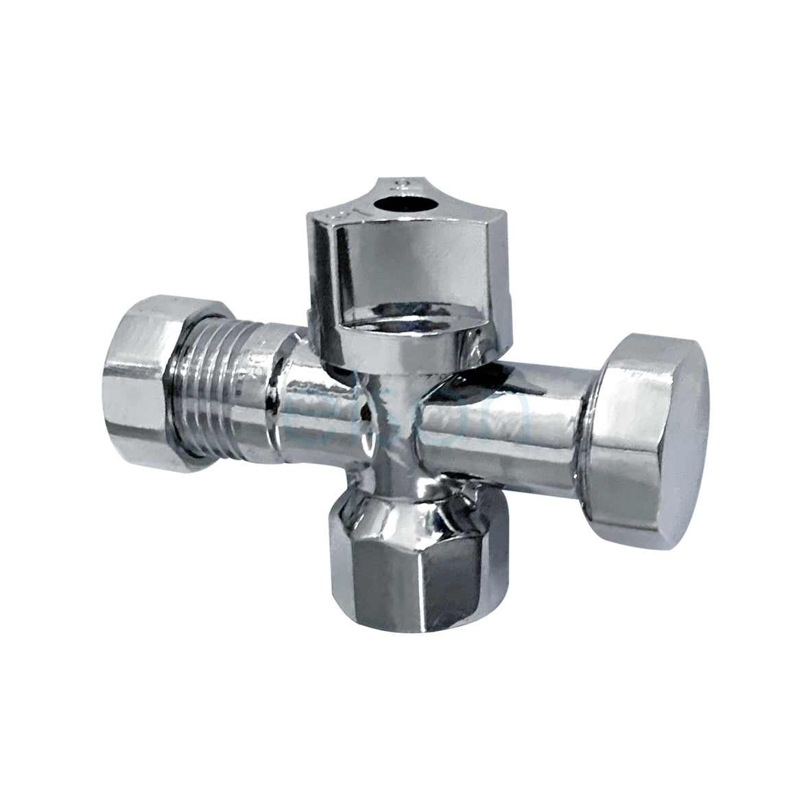 DUAL ISOLATION STOP 1/4 TURN W/NRV & 2 CAPS 1/2″ & 3/4″ CHROME