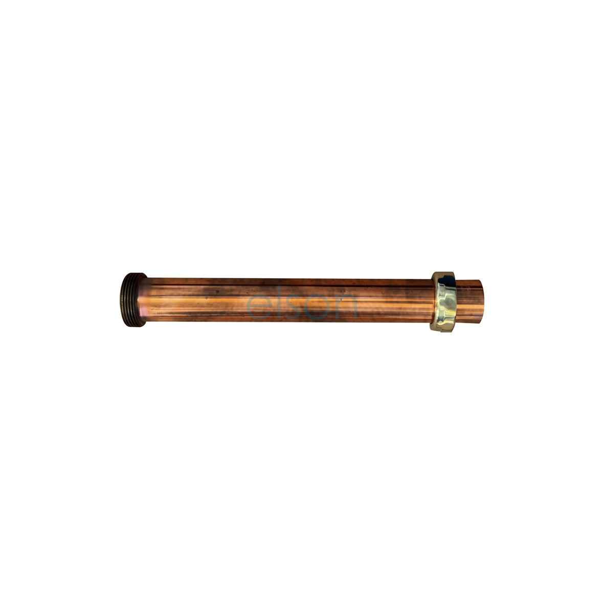 COPPER TRAP EXTENSION W/ NUT & RUB. OLIVE COPPER FINISH 40mmx300mm