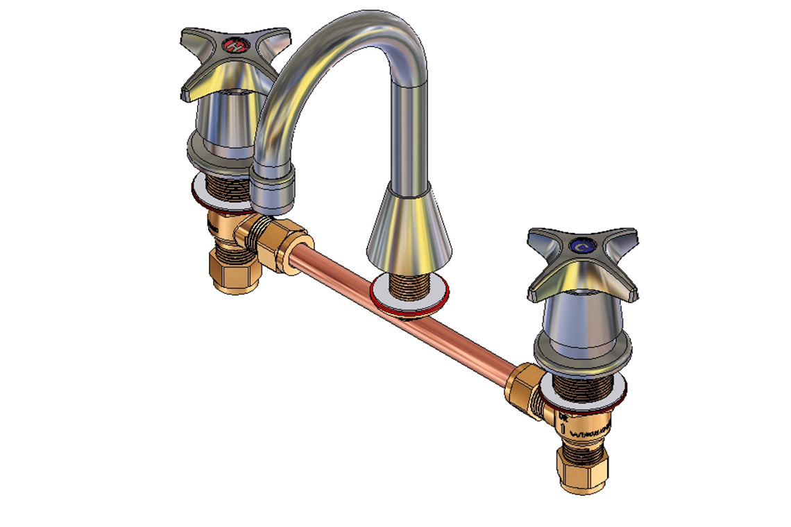 Concealed Spindle Basin Set with SP001 Fixed Spout