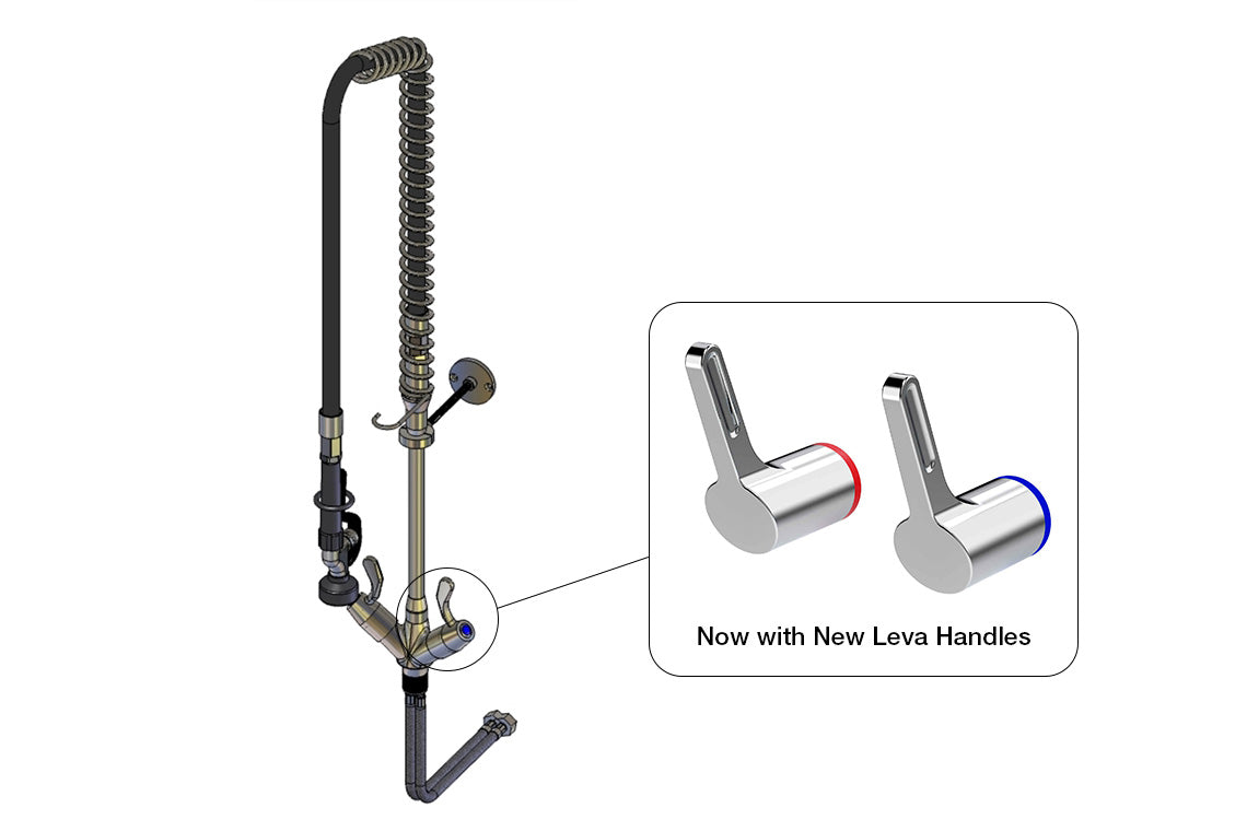 Hob Mounted Pre-Rinse Unit with Dual Mixer Assembly and Spring Return