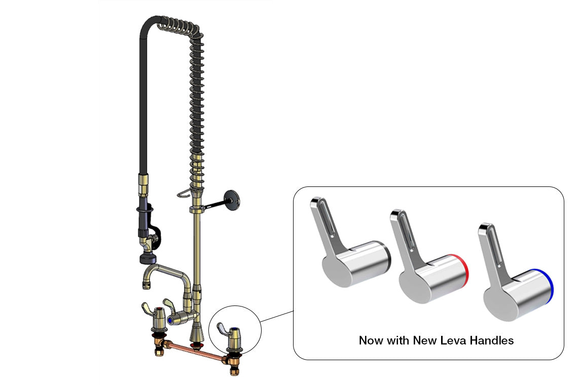 Hob Mounted Pre-Rinse Unit with Concealed Mixer Assembly and Pot Fille