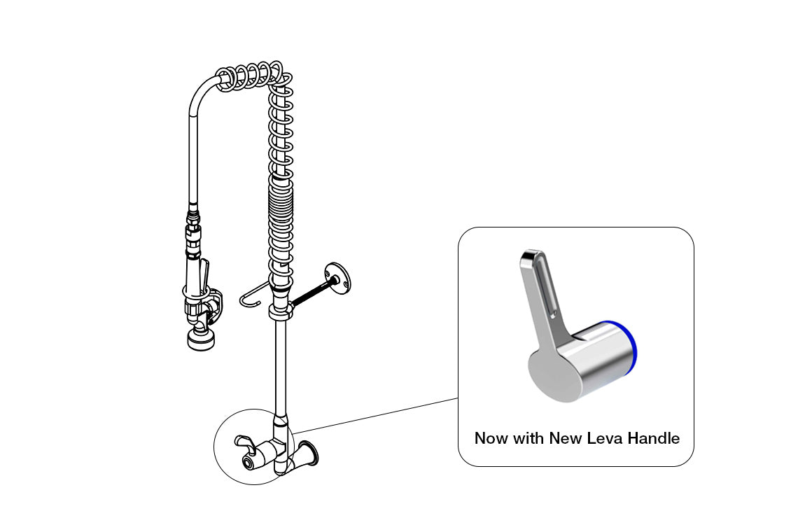 Food Service Pre-Rinse Wall Riser with Single Control and Spring Retur
