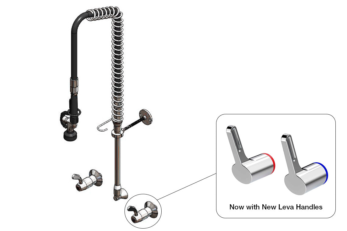 Food Service Pre Rinse Concealed Wall Mixer Assembly with Spring Retur