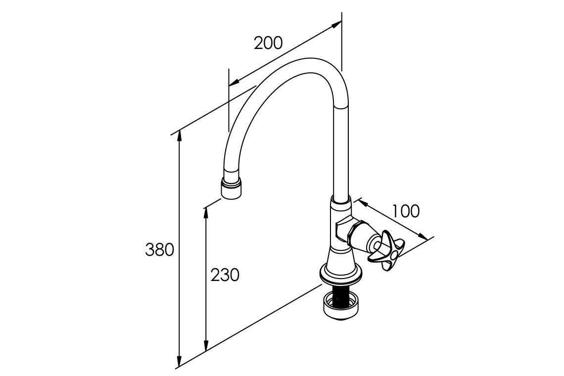 Type 16C7 School Pattern Stop Tap with 200mm Fixed Aerated Spout – Jum
