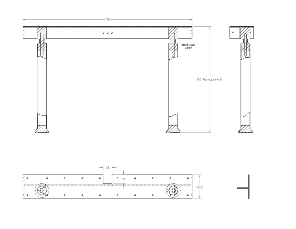 Adjustable Island Bench Seat Bracket