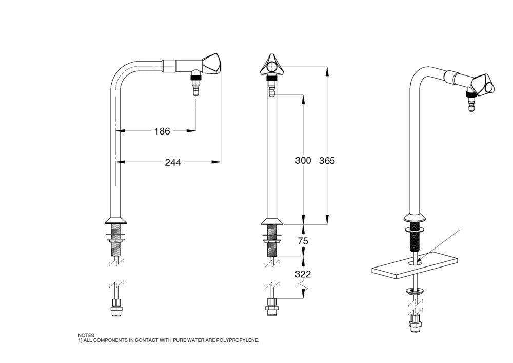 ProLab® EC-BS Lab Set 1-Way Bench Mtd Deionized Unit Max 400kPa