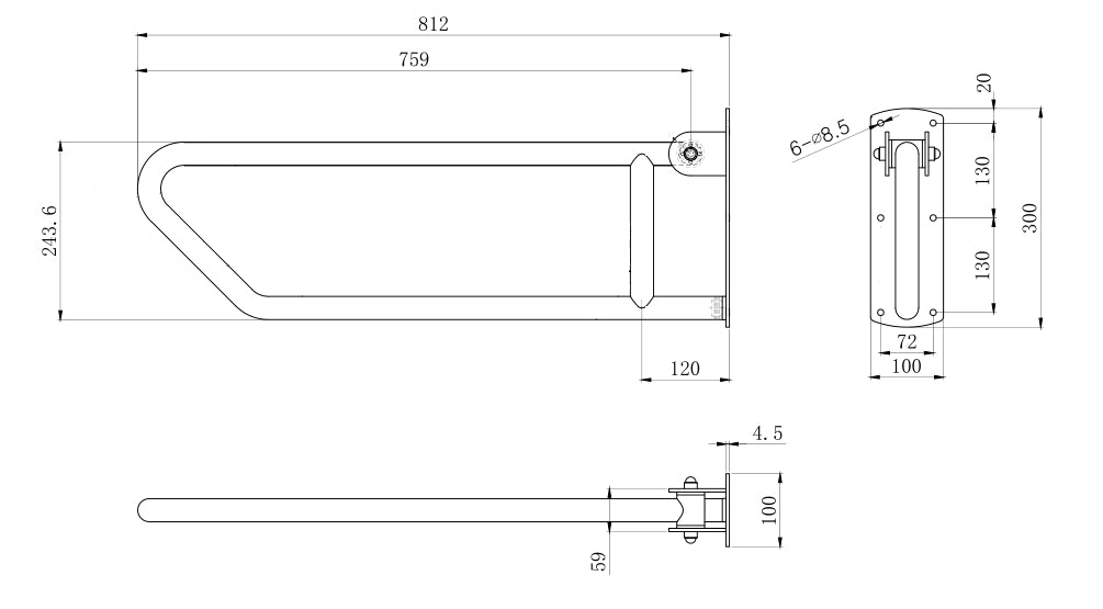 Click-Lock Pull Down Grab Rail